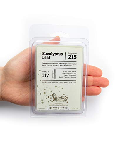 Shortie's Candle Company Eucalyptus Leaf Wax Melts Bulk Pack - Formula 117-4 Highly Scented Bars - Made with Essential & Natural Oils - Fresh & Clean Air Freshener Cubes Collection