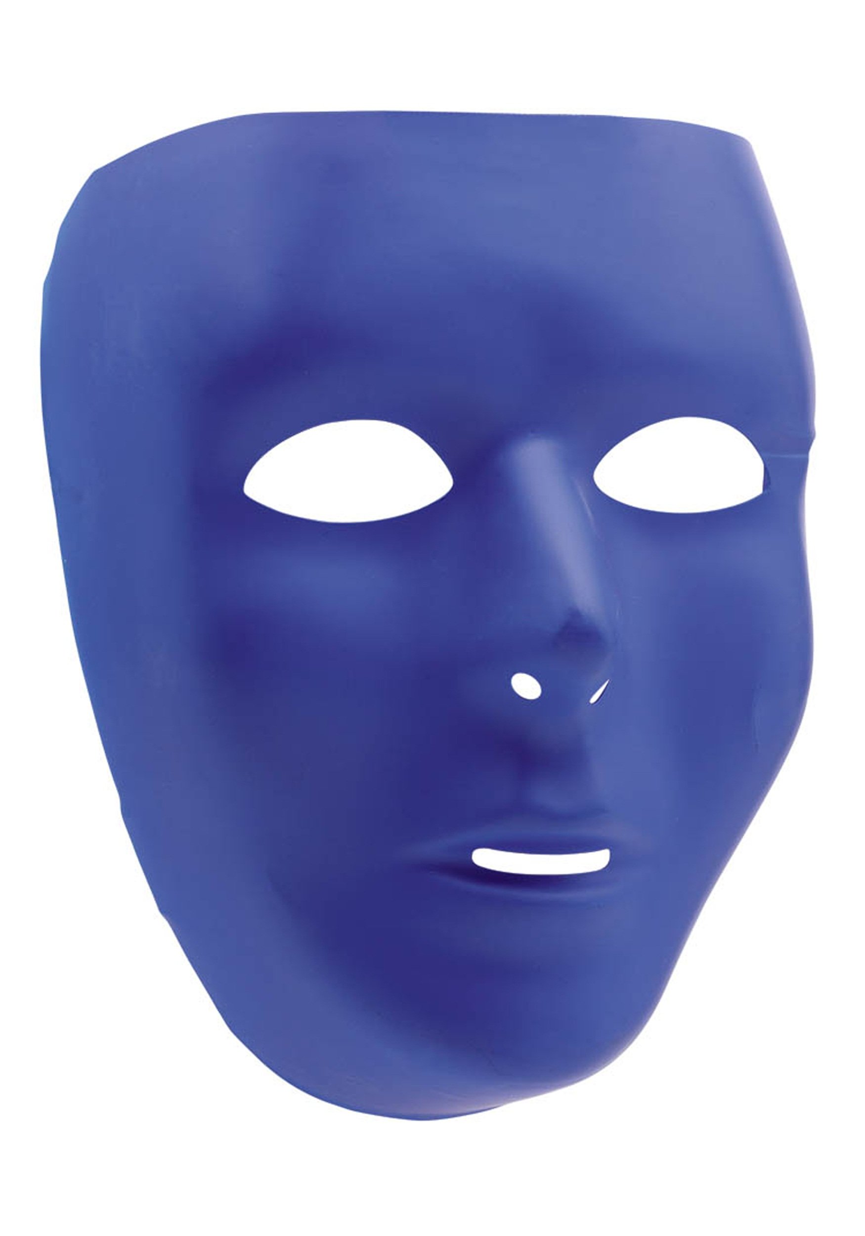 Blue Plastic Full Face Mask For Adults - 6.25" x 7.75" (1 Count) - Eye-Catching Color, Bold & Durable - Perfect Fit & Comfort - Ideal For Costume Parties & Special Events