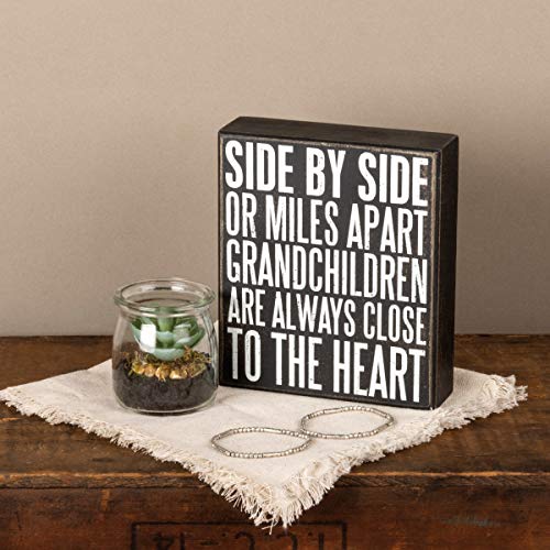 Primitives by Kathy Classic Box Sign, 6 x 7-Inches, Grandchildren