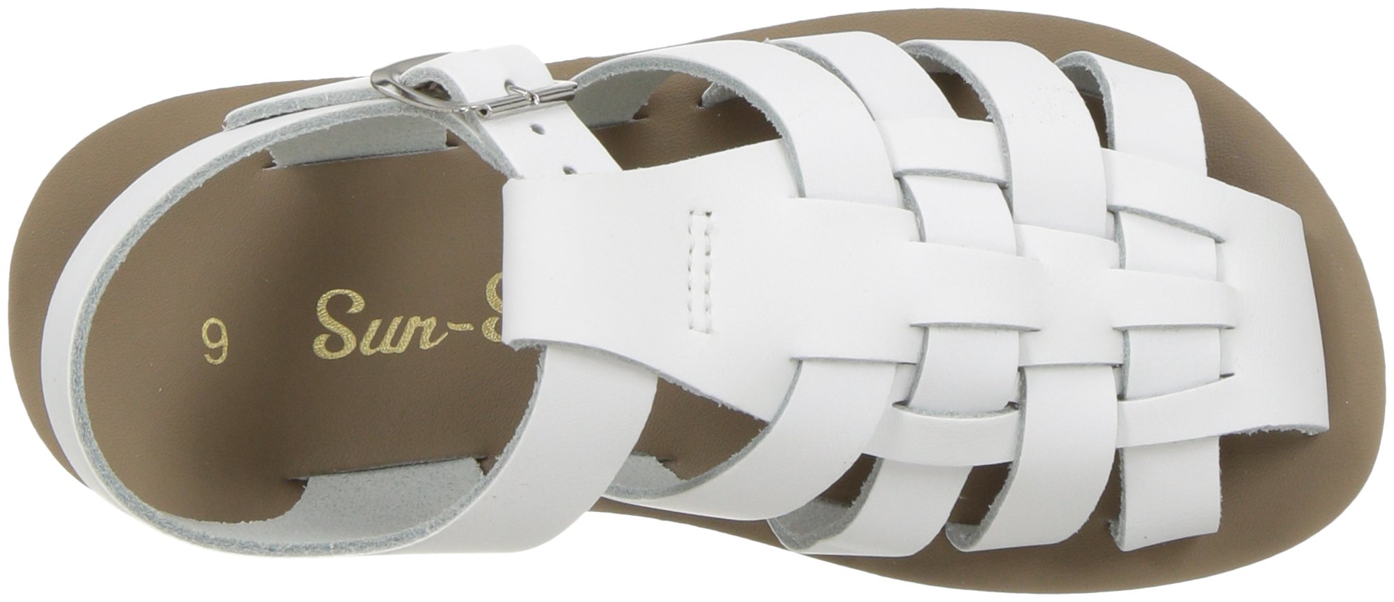 Salt Water Sandals by Hoy Shoe Baby-Girl's Sun-San Sailor Flat Sandal, White, 3 M US Infant