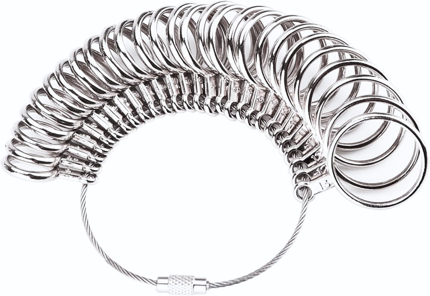 MUDDER Stainless Steel Finger Sizer Measuring Ring Tool, Size 1-13 with Half Size, 27 Pcs