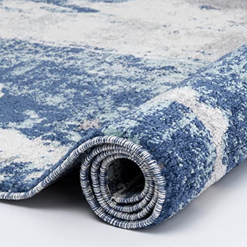 LUXE WEAVERS Modern Area Rugs with Abstract Patterns 7681 – Medium Pile Area Rug, Dark Blue, Light Blue / 8 x 10