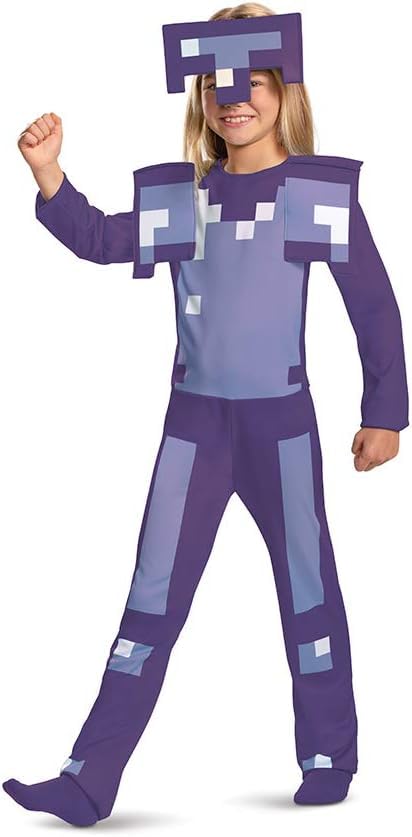 Disguise Minecraft Costume, Enchanted Diamond Armor Outfit for Kids, Minecraft Costume Halloween, Small (4-6)