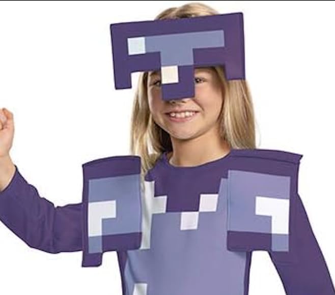 Disguise Minecraft Costume, Enchanted Diamond Armor Outfit for Kids, Minecraft Costume Halloween, Small (4-6)