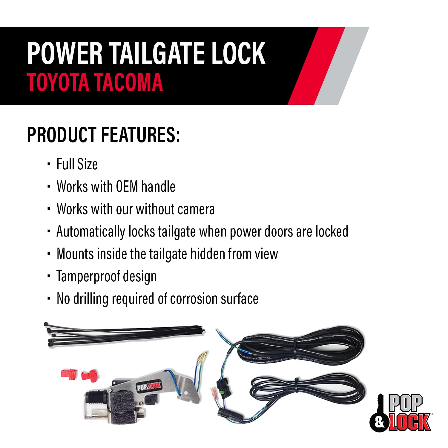 Pop & Lock β Power Tailgate Lock for Toyota Tacoma, Fits Models 2005 to 2015 (PL8521)
