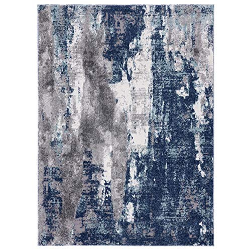 LUXE WEAVERS Modern Area Rugs with Abstract Patterns 7681 – Medium Pile Area Rug, Dark Blue, Light Blue / 8 x 10