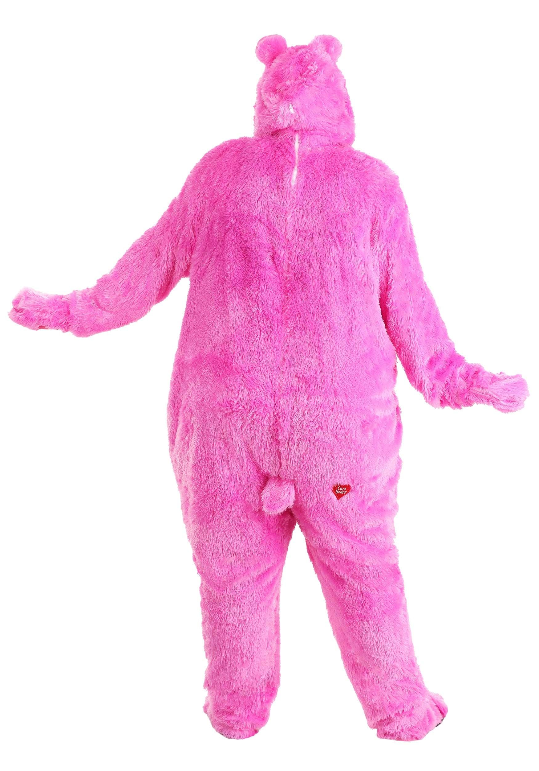 Fun Costumes Cheerful Care Bears Adult - Classic Costume, Fuzzy Halloween Jumpsuit - 3X-Large - Pink