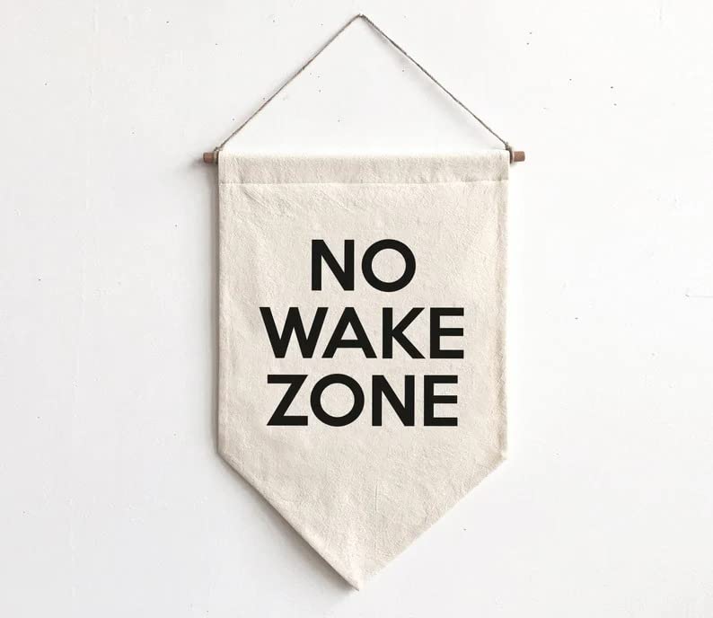 No Wake Zone Banner - Handmade Front Door Decor - Wall Banner - Canvas Banner - Custom Wall Hanging - Safety Door Decor - Handcrafted Canvas Style - Coastel Home Decor - Garden Decor - Party Decor