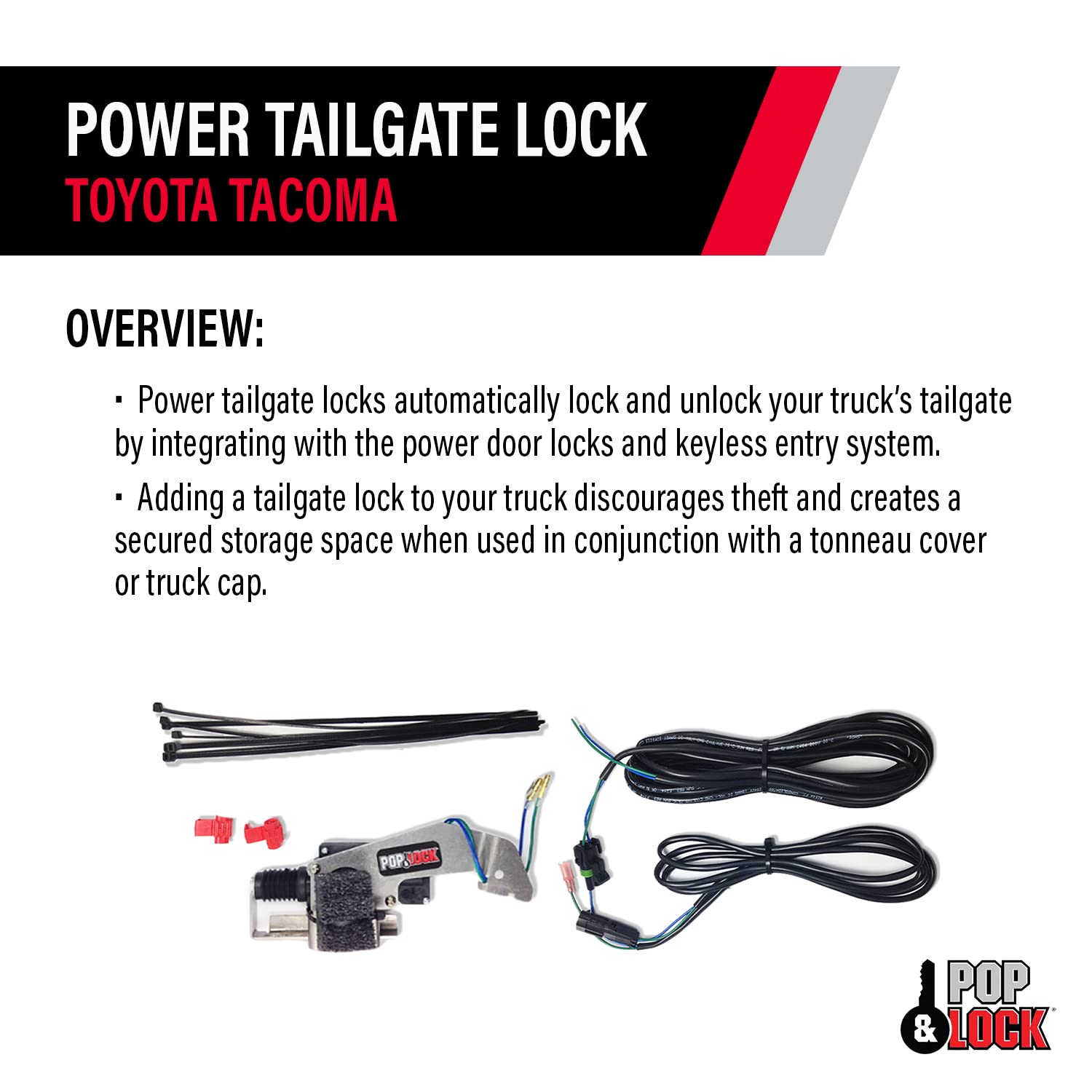Pop & Lock β Power Tailgate Lock for Toyota Tacoma, Fits Models 2005 to 2015 (PL8521)