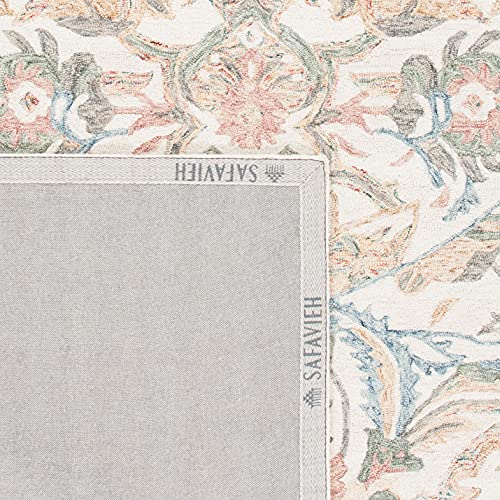Safavieh Micro-Loop Collection 4' x 6' Ivory/Blue MLP901M Handmade Premium Wool Area Rug
