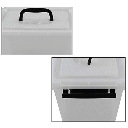 Wekioger Plastic Storage Bins for Multiuses/Clear Latching Box (12Qt, 6Qt, 3.5Qt)