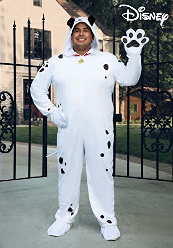 Fun Costumes Plus Size Disney 101 Dalmatians Pongo Costume, One-Piece Jumpsuit for Cosplay, Dress-Up & Halloween 5X White