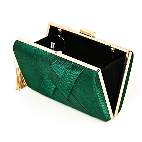 Women's Evening Clutch Bag Stain Fabric Bridal Purse for Wedding Prom Night out Party