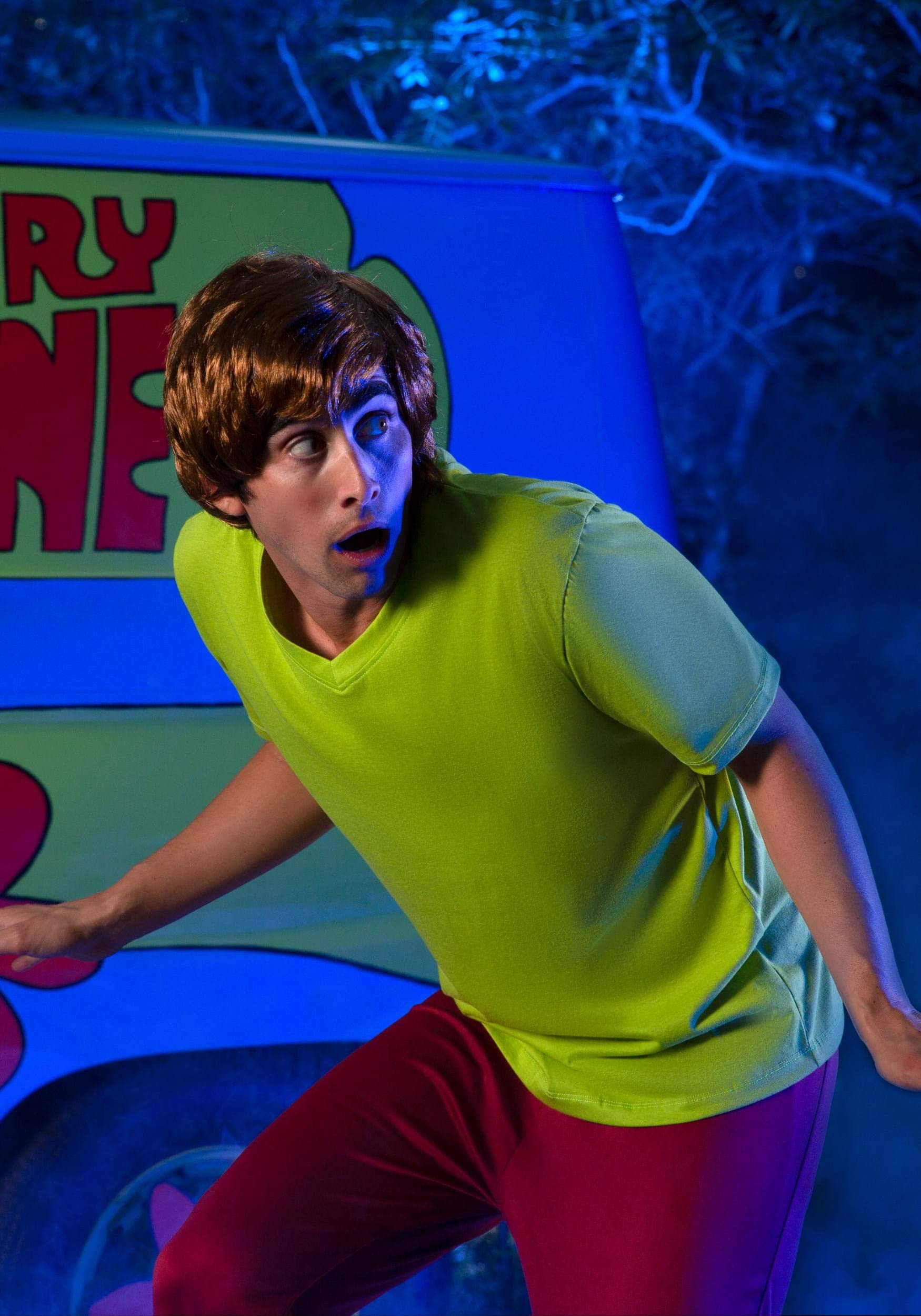 Scooby Doo Shaggy Costume for Men - Green Shirt and Maroon Pants - Hippie Detective Outfit for Halloween