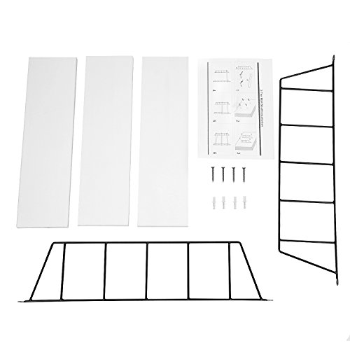 White Floating Shelves Wall Mounted 3-Tier,Storage and Display Rack for Bathroom,Kitchen, Bedroom,Living Room,etc,Sturdy Wood and Metal Hanging Shelf Wall Decor