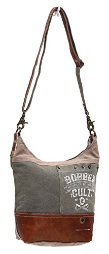Myra Bag Bobber Upcycled Canvas Shoulder Bag S-0949, Tan, Khaki, Brown, One_Size
