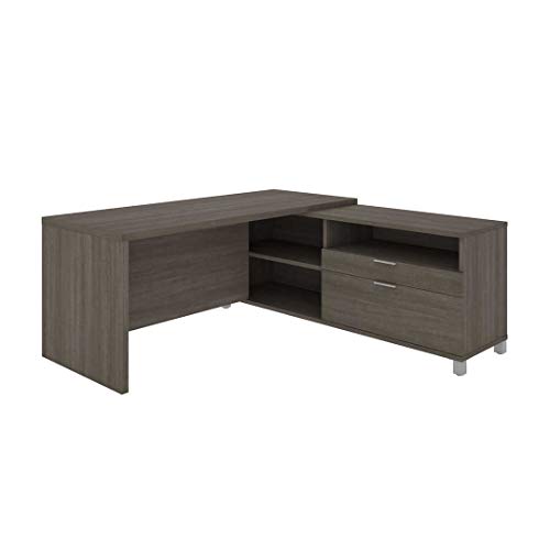 Bestar L Shaped Computer Desk with Storage, 72-inch Corner Desk with Storage, Desk for Office
