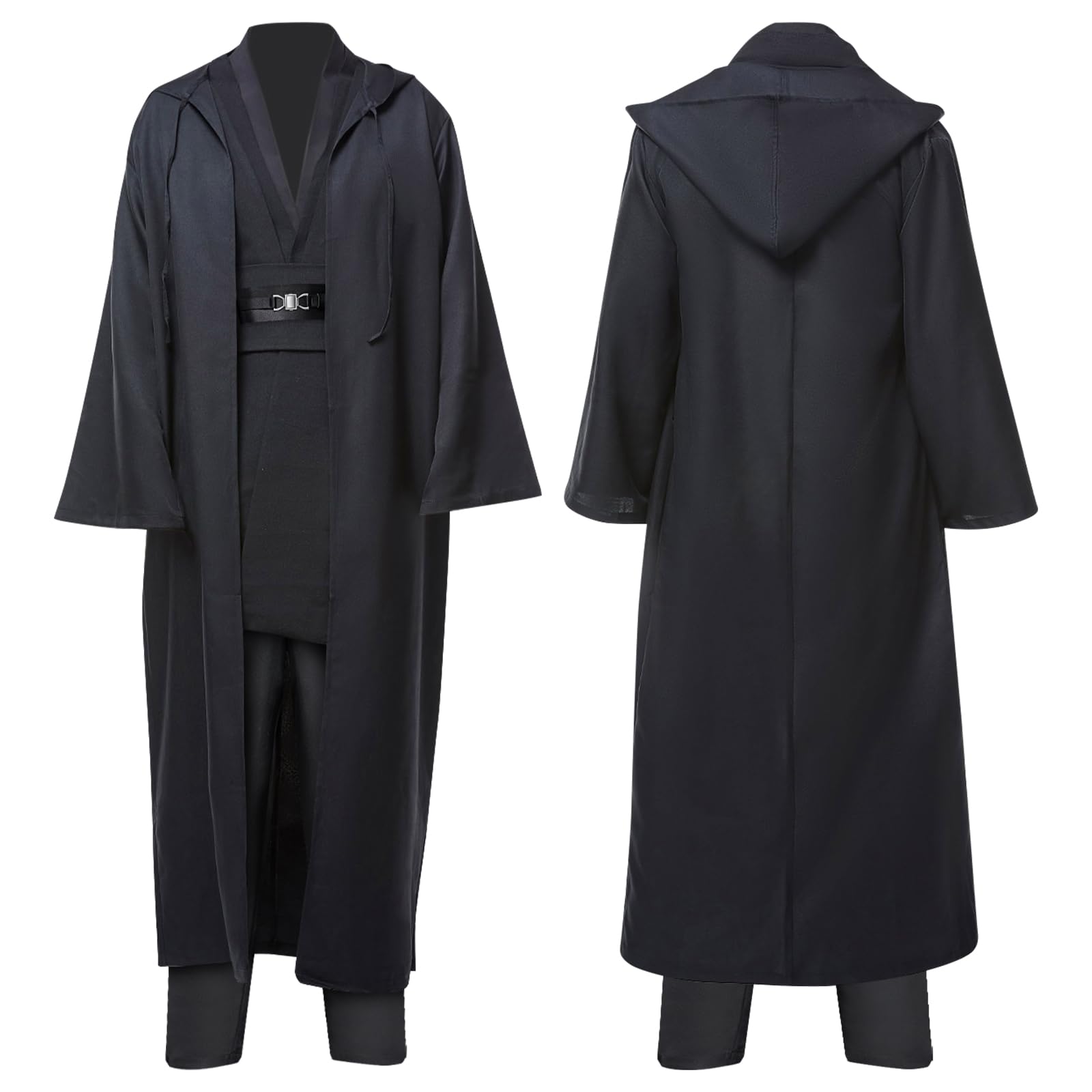 Wecos Tunic Hooded Robe Knight Costume Outfits Halloween Cosplay Costume for Mens Three Versions
