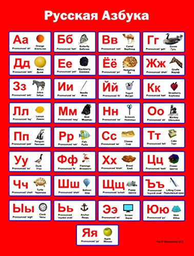 FOXIT Russian Alphabet Poster | Learn Russian Alphabet for Kids, Students, and Adults Through this Professionally Made Large Russian Alphabet Poster