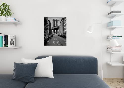 The Manhattan Bridge from Dumbo Brooklyn Black and White B&W Photo Photograph Cool Wall Decor Art Print Poster 24x36