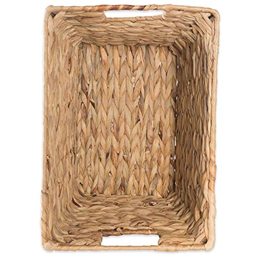 DII Z02006 Natural Water Hyacinth Storage Basket with Handles,Set of 2 Medium