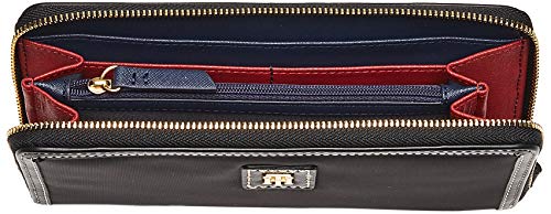 Tommy Hilfiger womens Julia Large Nylon Zip Wallet, Black, One Size US