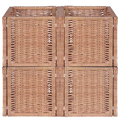 Niche Cubo Set of 4 Full-Size Foldable Wicker Storage Basket- Natural