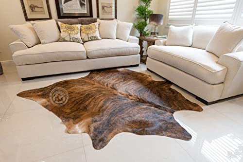 Genuine Brindle Reddish Cowhide Rug Size 6 x 7-8 ft. 180 x 240 cm