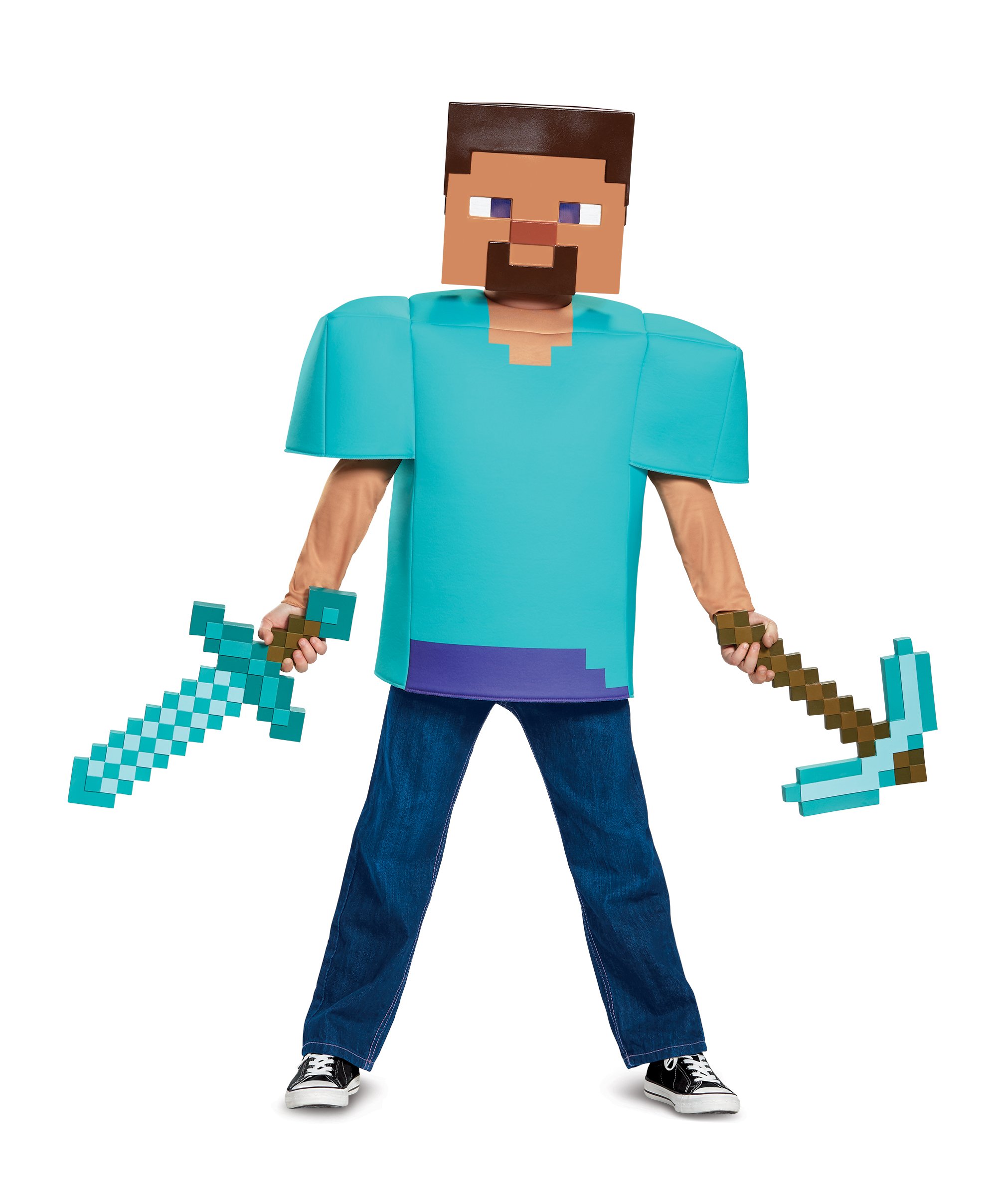 Steve Classic Minecraft Costume, Multicolor, Medium (7-8)