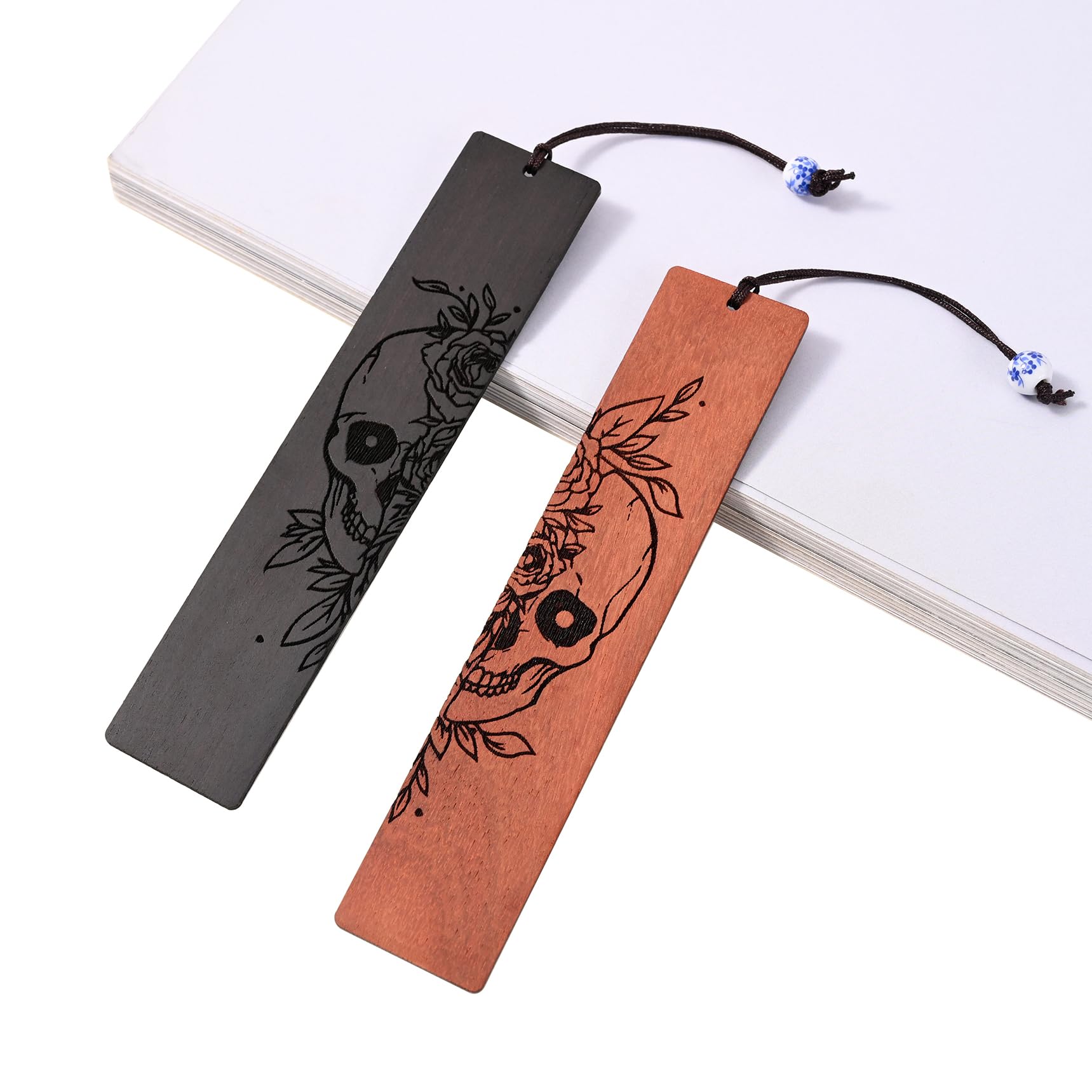 Horror Bookmark, Cool Halloween Bookmarks Skull Gothic Bookmarks for Adult Horror Gifts (Skull)