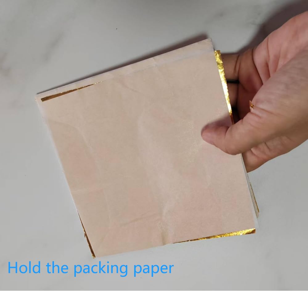 100pcs Imitation Gold Leaf for Arts, Gilding Crafting, Painting, Furniture Decoration, Imitation Gold Foil Sheets 5.5" x 5.5" (Gold-100pcs)