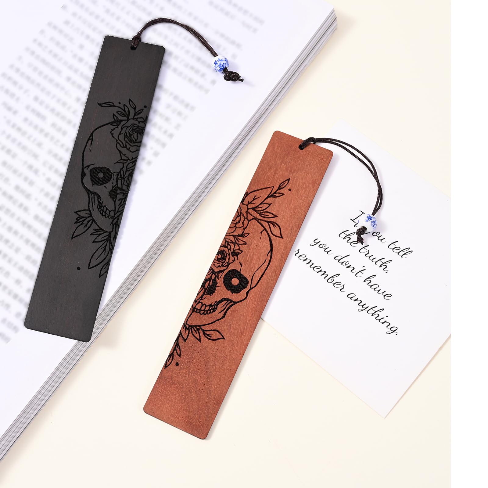 Horror Bookmark, Cool Halloween Bookmarks Skull Gothic Bookmarks for Adult Horror Gifts (Skull)
