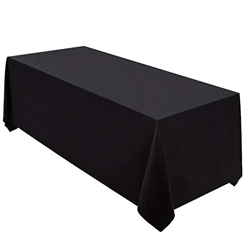 Surmente Tablecloth 90 x 132-Inch Rectangular Polyester Table Cloth for Weddings, Banquets, or Restaurants (Black) ……