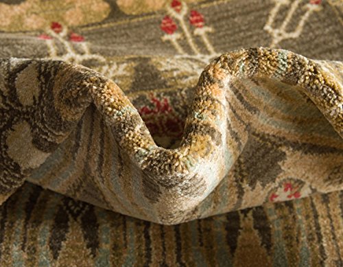 Unique Loom Edinburgh Collection Classic Oriental Traditional French Country Inspired Border Design Area Rug, 5 x 8 ft, Brown/Beige