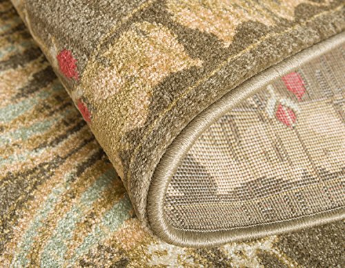 Unique Loom Edinburgh Collection Classic Oriental Traditional French Country Inspired Border Design Area Rug, 5 x 8 ft, Brown/Beige