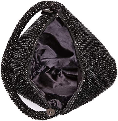 Jessica McClintock womens Staci Mesh Wristlet Pouch Evening Handbag, Black, One Size US