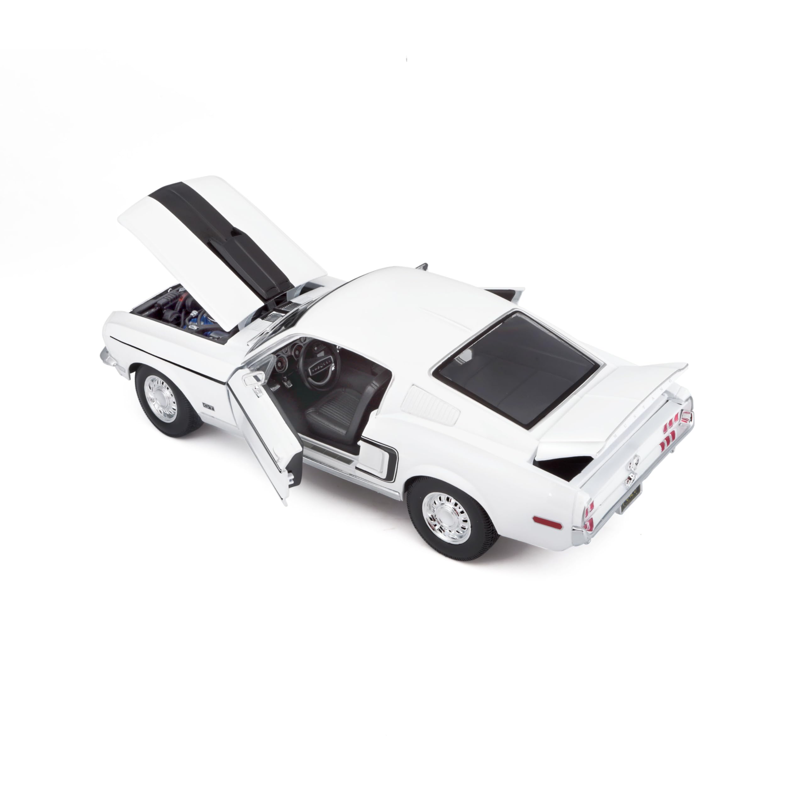 Maisto 1968 Ford Mustang GT Cobra Jet Hard Top 1/18 Scale Diecast Model Vehicle Blue
