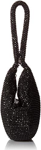 Jessica McClintock womens Staci Mesh Wristlet Pouch Evening Handbag, Black, One Size US