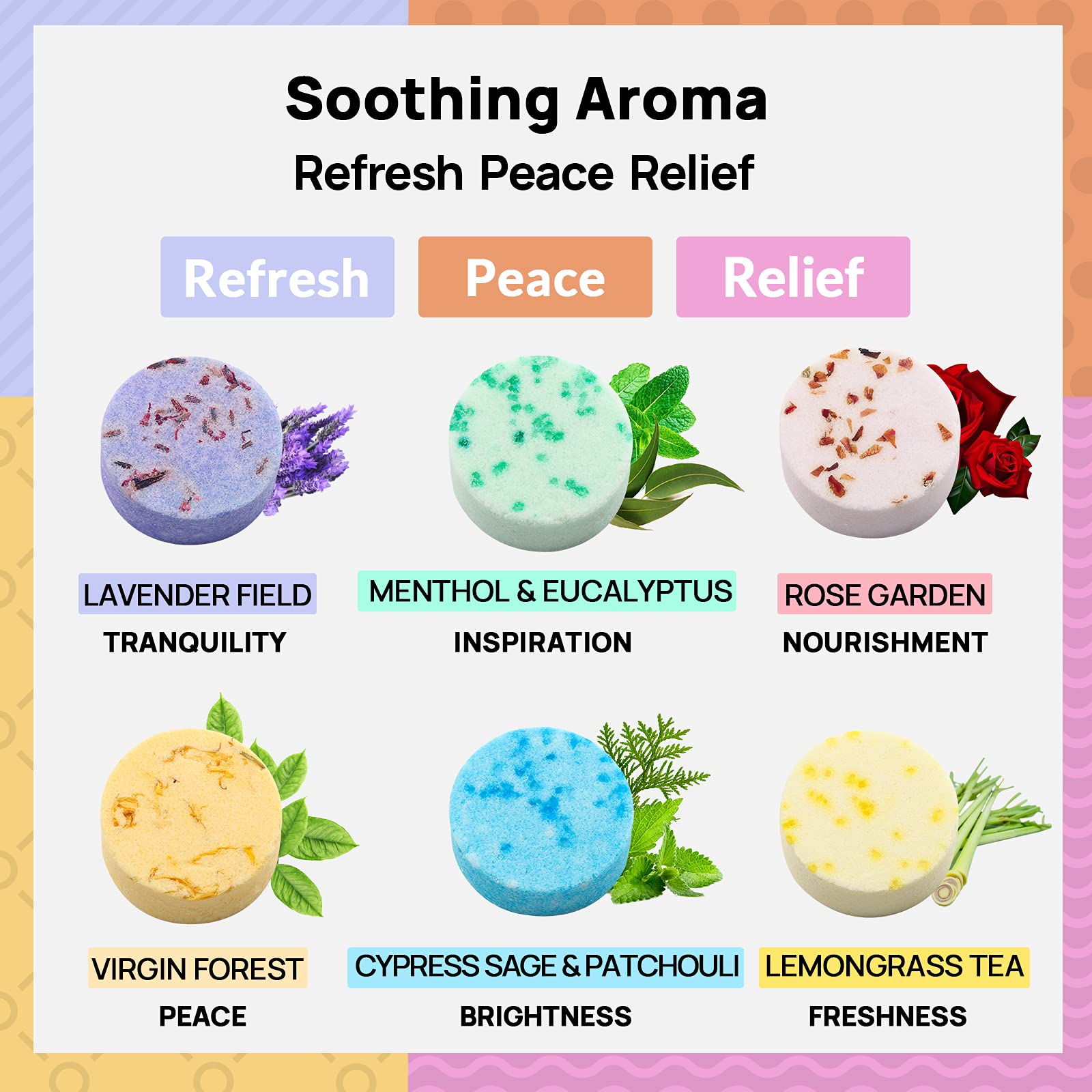 𝐎𝐑𝐆𝐀𝐍𝐈𝐂 Aromatherapy Shower Steamers - 12pc Variety Pack Pure Essential Oil Bombs - Self Care, Nasal Relief, Relaxation, Pampering Vapor Shower Tablets for Home Spa, Gifts for Men, Women, Moms