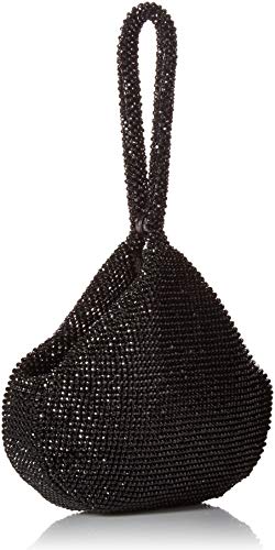 Jessica McClintock womens Staci Mesh Wristlet Pouch Evening Handbag, Black, One Size US