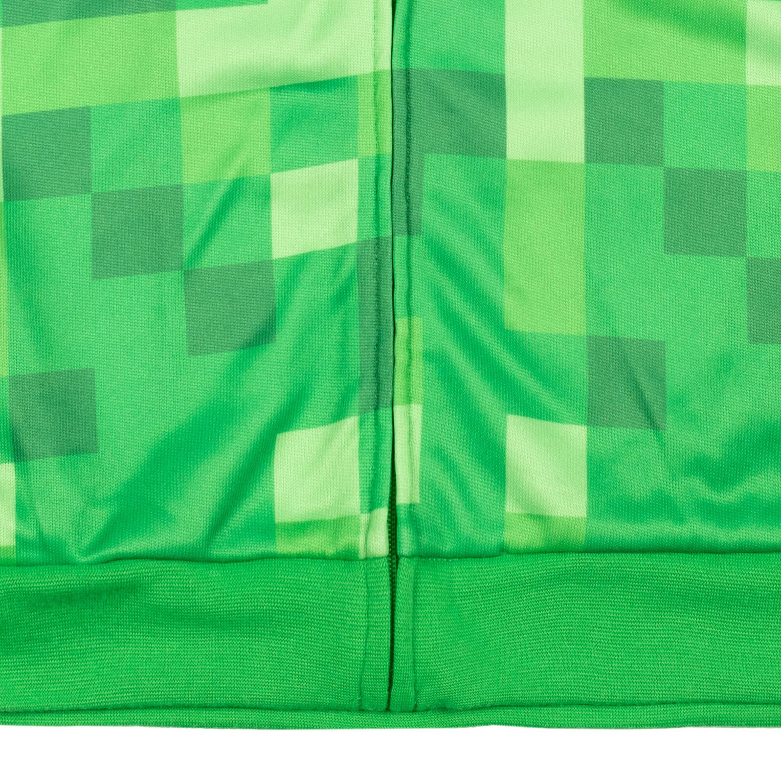 Minecraft Creeper Little Boys Fleece Zip Up Hoodie with Mesh Cosplay Hood Mask Green 4