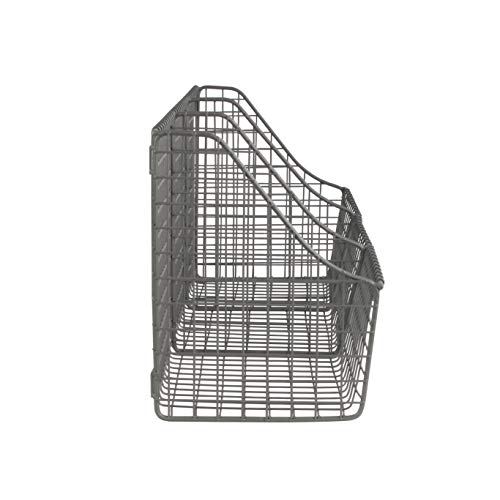 Spectrum Diversified Mount Triple Wire 3 Storage Bins Decor & Entryway Organization, Rustic Farmhouse Wall Basket, Industrial Gray