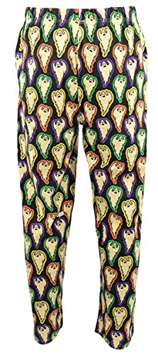 Unique Baby Adult Halloween Colored Ghosts Pajama Pants (3X-, Black)
