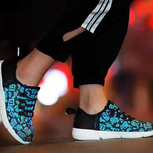 Padgene Women's Men's LED Lights Up Shoes Unisex Luminous Flashing Trainers USB Charging Lace Up Couples Dancing Shoes