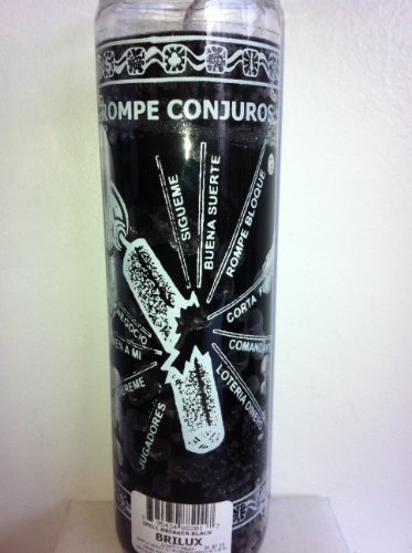 Spell Breaker (Rompe Conjuros) 7 Day Unscented Black Candle in Glass