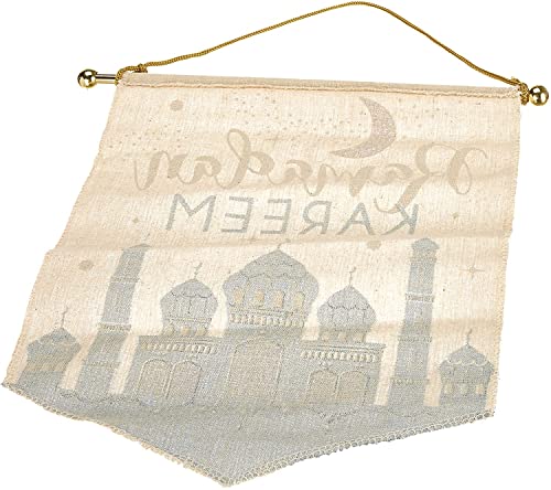 Ramadan Kareem Hanging Canvas Sign, 15" x 11", Multicolor, 1 Pc
