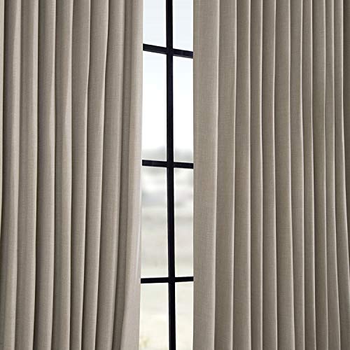 HPD Half Price Drapes Extra Wide Linen Room Darkening Curtain (1 Panel) 100 X 96, BOCH-LN1857-96-DW, Oatmeal