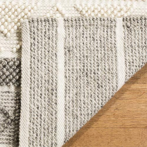 SAFAVIEH Natura Collection 2' x 3' Ivory/Grey NAT104A Handmade Moroccan Boho Tribal Wool & Cotton Accent Rug