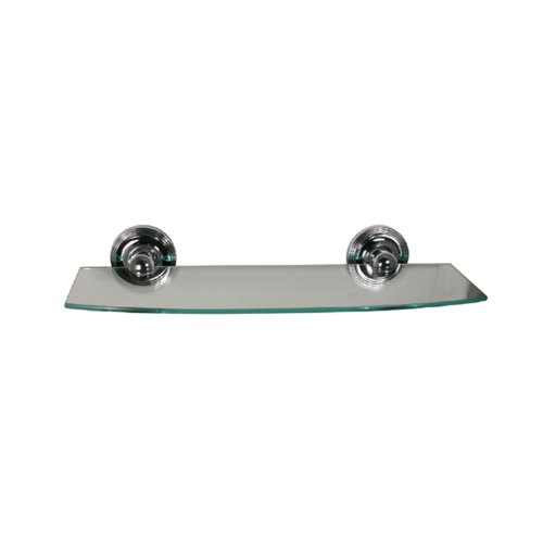 Allied Brass QN-33/24 Que Collection 24 Inch Glass Shelf, Polished Chrome