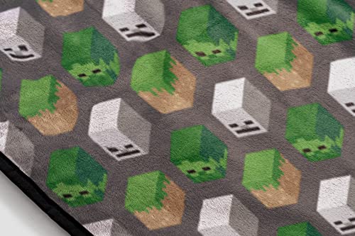 Minecraft Survive Throw Blanket - Measures 46 x 60 inches, Kids Bedding - Features Skeleton and Zombie - Fade Resistant Super Soft Fleece (Official Minecraft Product)